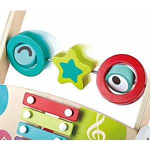Hape Wooden Push and Pull Music Learning Walker| Multiple Activities Center for Toddlers Ages 10 Months and Up
