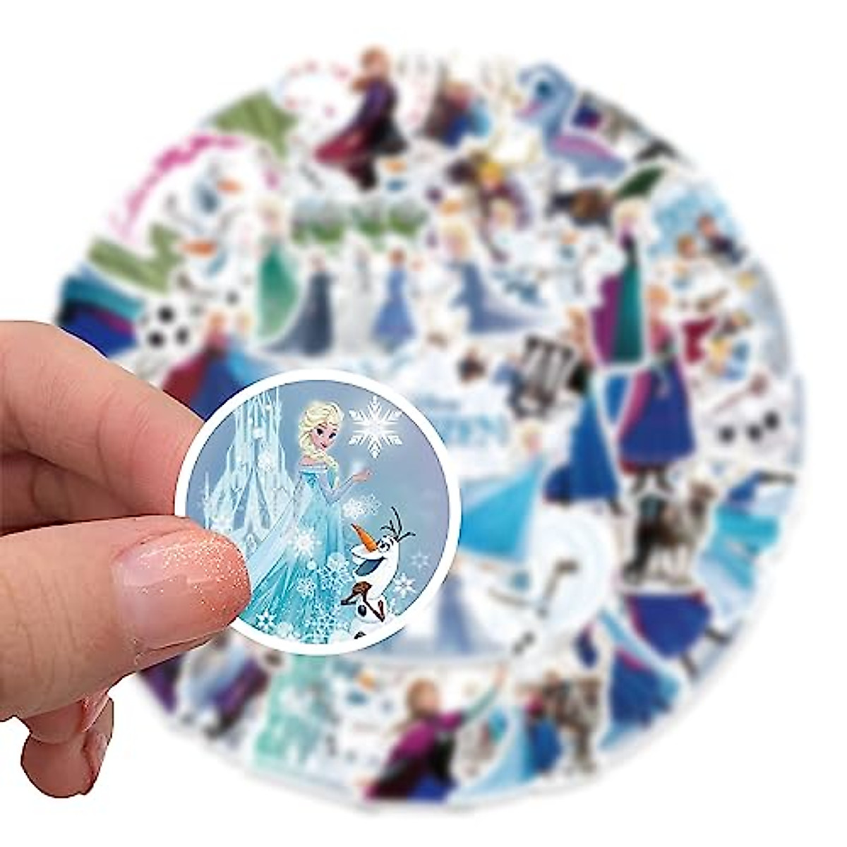 Ice Princess Stickers 150pcs Kids Sticker Pack Kawaii Cute Princess Stickers Mixed Cartoon Stickers Kids Teen Adult Waterproof Vinyl Stickers for Water Bottle Laptop Luggage Phone