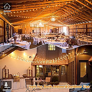 Brightever 200FT Outdoor String Lights Dimmable LED Outside Patio Lights with 100+4 Shatterproof G40 Globe Edison Bulbs, Connectable Commercial String Hanging Lights for Backyard Party Porch Garden