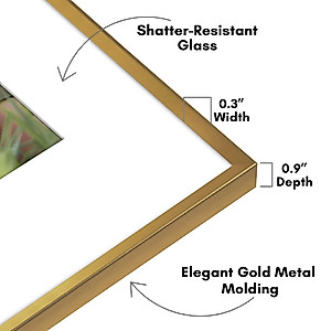 Americanflat Aluminum 16x20 Picture Frame with Shatter-Resistant Glass - Use as 11x14 Frame with Mat or 16x20 Frame Without Mat - Brooklyn Collection - Photo Frame for Wall Display - Gold