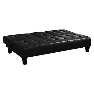 Milton Greens Stars 7502 Verano Futon Sofa Bed with Cup Holder, Black