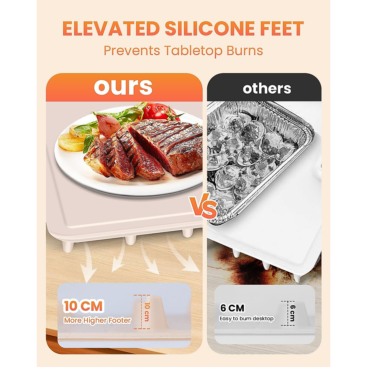 Electric Food Warming Mat with 9 Adjustable Temperature, Silicone Food Warming Tray for Buffet, Food Warmer for Countertop With Child-Lock & Auto Shut-Off, Food Heating Mat for Parties, Everyday