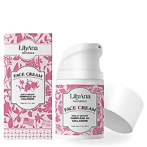 LilyAna Naturals Face and Neck Moisturizer for Women and Men - Moisturizer Face and Neck Cream for Dry Skin and Dark Spot Brightening - Rose and Pomegranate Extracts - 1.7oz