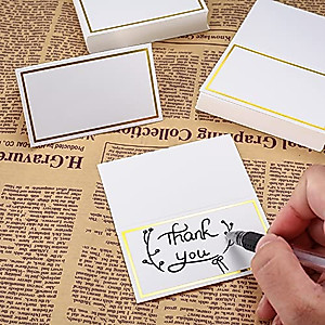 YOUYIDUN 106 Pcs Place Cards with Gold Foil Border, Paper Name Place Cards for Table Setting, Blank Table Tent Placecards for Weddings, Banquets, Birthday Events, Dinner Parties Cards