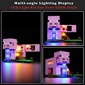 Xunsan LED Light Kit for Lego Minecraft The Pig House 21170 Building Blocks, Lighting Kit Designed for Lego 21170 Set, Standard Version - NOT Included Lego Model