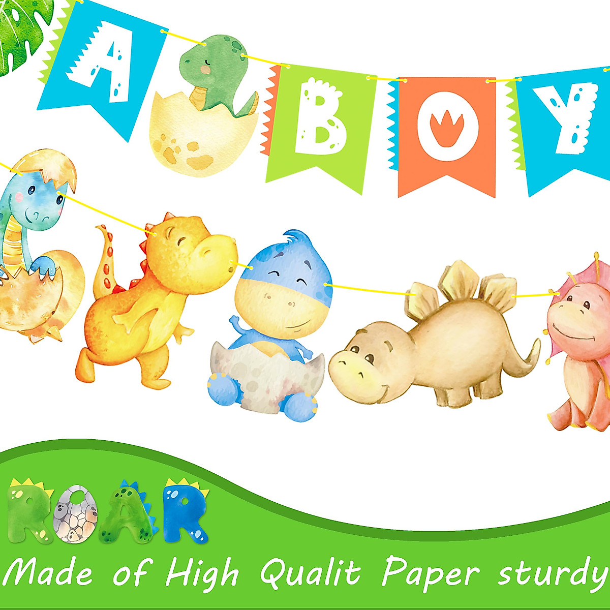 Dinosaur Baby Shower Banners Dinosaur Theme IT'S A BOY Banners Dinosaur Hatching Soon Baby Shower Decorations for Rawr It's A Boy Party Dino Baby Shower Party Supplies