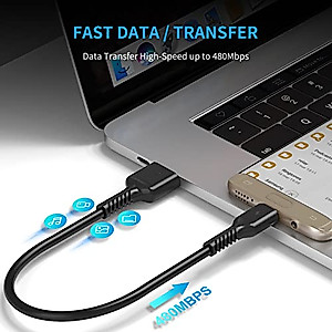 Short Micro USB Cable 1ft [5 Pack] USB 2.0 Micro USB Charging Cable Android Charger Cord for Samsung Galaxy S7 Edge S6 J7 Note 5 LG Kindle Sony PS4 TV Stick Smartphones (Black)