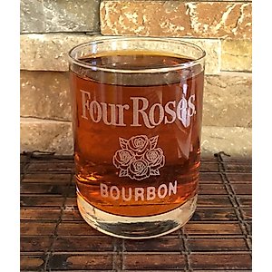 FOUR ROSES BOURBON Collectible Whiskey Glass 8 Oz