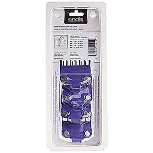 Andis 01415 Master Dual Magnet Large Comb Set - Crafted with High-Grade Metal, Contains 4 Different Size Combs - Providing a Comfortable & Snag-Free Experience - Purple
