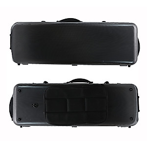 Adjustable 15-17 inch Viola Case 16 inch Hard Carbon Fiber Viola Box Composite with Neck Straps & Music sheet Bag (Black)