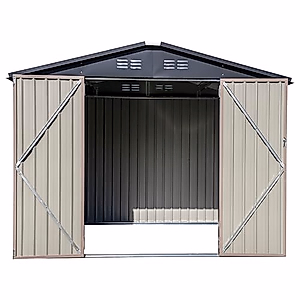Arrow Sheds 8' x 6' Outdoor Steel Storage Shed, Tan