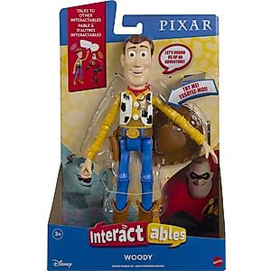 Mattel Pixar Toy Story Toys, Woody Interactables Talking Action Figure, Interactive Collectible Toy, For Kids