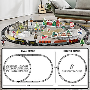 Lucky Doug Train Set Toys for Kids, Toys Train Sets for Kids Smokes, Light & Sound Include 5 Car and 22 Tracks, Train Toys for 3 4 5 6 Year Old Boys