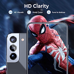 LK 2+2 Designed for Samsung Galaxy S22 Plus/S22+ 5G Screen Protector + 2 Pack Camera Lens Protector with Accurate Alignment Frame, 9H Hardness Shockproof, Bubble-Proof, Case-Friendly,6.6-inch