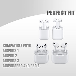 Replacement Airpod Ear Hooks Designed for Apple AirPods 1, 2, 3, Pro and Pro 2 Earbuds Accessories, Anti-Slip, Ergonomic Design, Comfortable Fit for Running, Jogging, Cycling, Gym