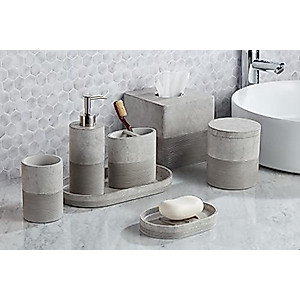 Roselli Trading Company City Line Bath Canister, Gray