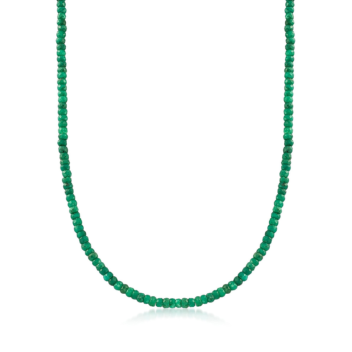 Ross-Simons 50.00 ct. t.w. Emerald Bead Necklace in 14kt Yellow Gold. 16 inches