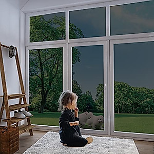 bofeifs Window Privacy Film One Way: Window Tinting Film for Home Static Cling, Mirror Reflective Window Film Daytime Privacy See Out Not in, Anti-UV Heat Control Window Film 17.7 Inch x 6.5 Feet