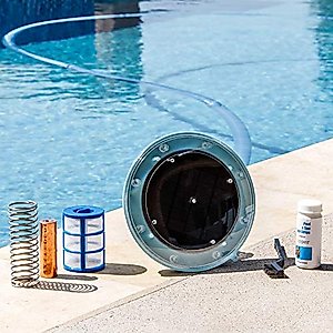 XtremepowerUS 90120 System Reduces Chlorine Algae Purifier Pool Solar Ionizer, Blue