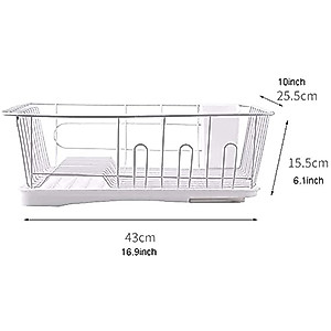 Plate Rack Draining Dish Rack Dish Drying Rack Dish Rack Drainer Sink Side Dish Rack With Removable Utensil Holder for Kitchen Countertop Pan Plate Holder