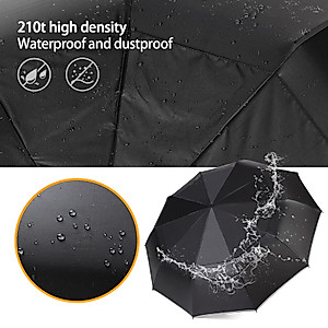 Umbrellas for Rain Windproof Travel Umbrella Folding Portable Compact Umbrella with Automatic Open Close for Men and Women Gray Reflective 46