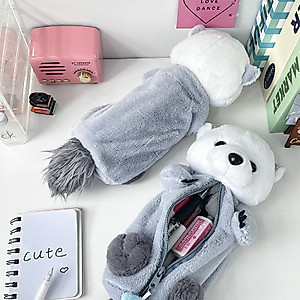 Otter Pencil Pouch, 3D Plush Animal Pencil Case, Large Capacity Plush Stationery Storage Bag Soft Plush Stationery Bag (1, Sea otter pencil bag)
