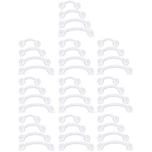 Lcolyoli 40pcs 16G Clear Flexible Bioplast Retainer Eyebrow Ring Piercing Jewelry Clear Tragus Cartilage Helix Rook Daith Barbell Earring for Women Men 6mm 8mm 10mm 12mm