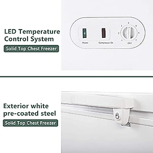 KITMA Chest Freezer - 7 Cu.Ft Reach-In Freezer Chest - Solid Door Deep Freezer with Wire Storage Basket, White