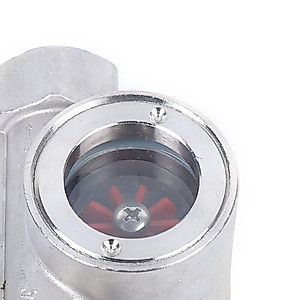 3/4" NPT Stainless Steel 304 Sight Water Flow Indicator with Impeller 2.5 MPa