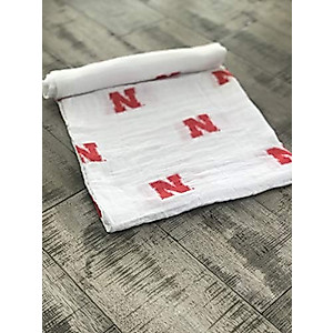 Three Little Anchors University of Nebraska Muslin Swaddle Blanket 47x47in