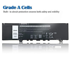 NATNO F62G0 Laptop Battery Replacement for Dell Inspiron 13 7000 2-in-1 7373 7370 7380 7386 5370 P83G P83G001 F62GO RPJC3 0RPJC3 39DY5 039DY5 [11.4V 38Wh 3166mAh]