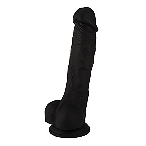 Naughty Realistic Silicone Dildo with Suction Cup, Adult Sex Toy, Beginner, Black, 6.5"