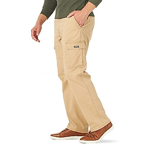 Wrangler Authentics Men's Relaxed Fit Stretch Cargo Pant, Travertine Ripstop, 36W x 29L