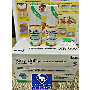 Kary Uni X2 Pcs 10 Ml Best Pet Eye Drop Cataracts Treat Eye Infection Inflammation Safe & Gentle Formula - All Animals Dog Cats Pet Eye Care