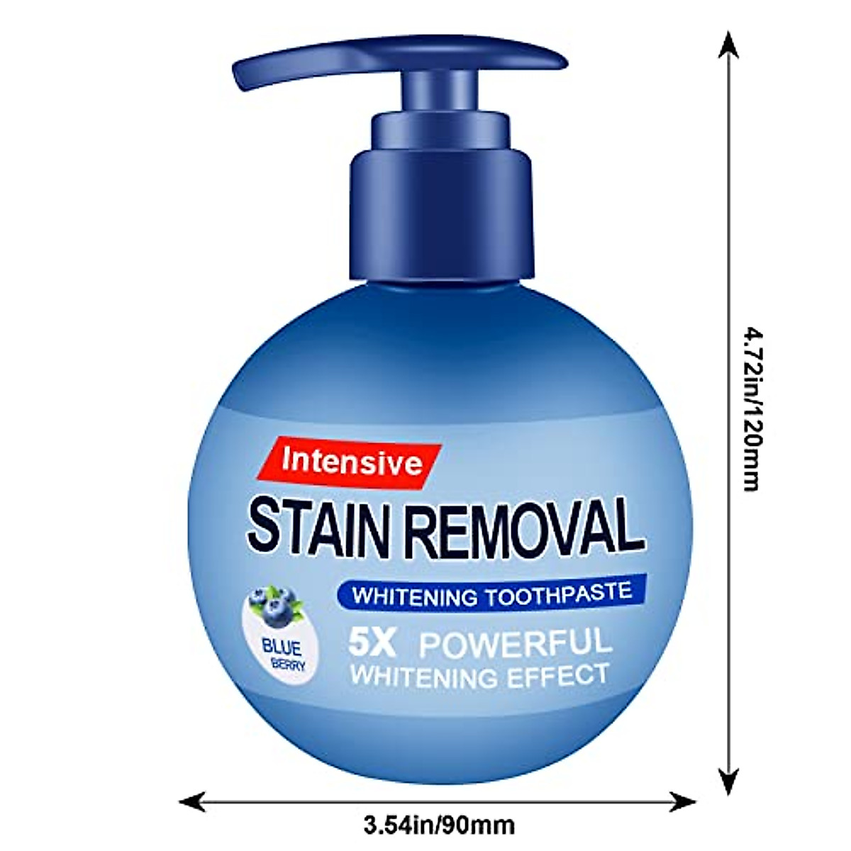 Baking Soda Whitening Toothpaste Intensive Stain Remover Whitening Toothpaste Strengthening Stain Removal Gel Toothpastes Strong Cleaning Power Natural Fluoride-Free Toothpaste (Blueberry)