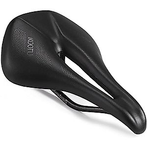 KOOTU Road Bike Saddle, Comfort Bicycle Seat for Men and Women, Waterproof Breathable Shock AbsorbingExercise Bike Seat Replacement for BMX, MTB & Road