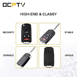OCPTY Key Fob Shell Case 4 Buttons for Dodge for Jeep For for Chrysler KOBDT04A (Pack of 2)