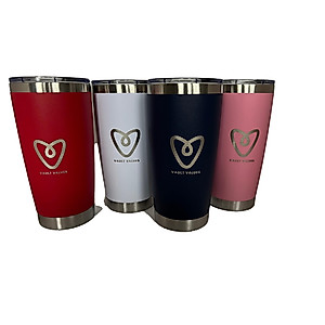 Vault Values 20 oz. Insulated Tumbler. Double Wall. Stainless Steel, Slide Lid with Straw opening COMBO Lid. Available in 5 colors - White, Pink, BLACK, Red, Blue. Hot/Cold. Straw NOT included.