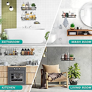 Shower Caddy Bathroom Organizer 3-Pack Adhesive Shower Shelves Rustproof Shower Shelf for Inside Shower Storage with Soap Holder and Adhesives