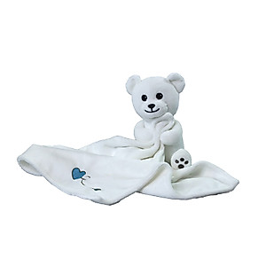 Soft Polar Bear Lovey Comforter Blanket 12"x12" White (Includes Carry Bag)