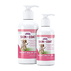 Health Extension Skin & Coat Supplement for Dogs & Puppies, 16oz - Omega 3 & 6 Rich Formula for Healthy Skin & Shiny Coat, Reduces Shedding & Itching
