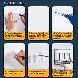 Grain Dispenser Cereal Dispenser Rice Grain Dry Food Container Storage Wall Mounted Case Kitchen Rice Bucket Storage Rice, Beans, Grains,Dry Food