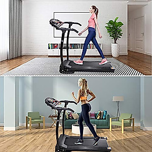 AW Folding Electric Treadmill Portable Running Walking Treadmill with LCD Display Easy Assembly for Home Cardio Exercise