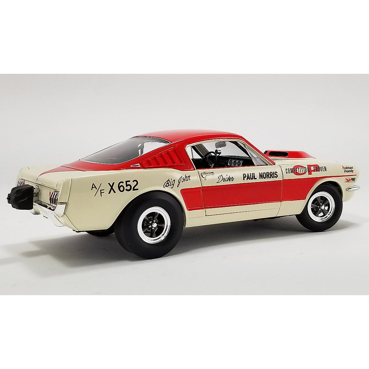 1965 A/FX Red and Cream Holman Moody Limited Edition to 636 Pieces Worldwide 1/18 Diecast Model Car by Acme A1801855
