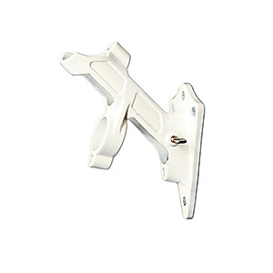 Toland Home Garden 2-Position White Metal Bracket Holder for House Flag 1" Diameter Pole - 410111