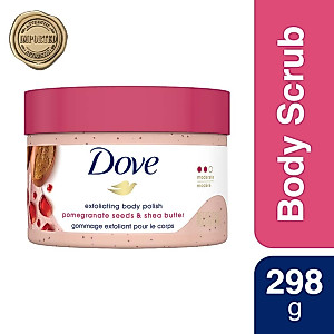 Dove Scrub Pomegranate & Shea Butter For Silky, Soft Skin Body Scrub Exfoliates and Provides Lasting Nourishment 10.5 oz