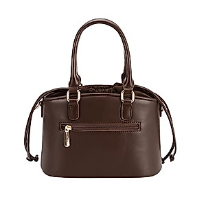 DAVID JONES Women Checker Print Satchel Drawstring Closure Fashion Shoulder Tote Bag