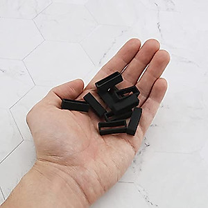 Micro Traders 10x Smartwatch Strap Ring Keeper 22mm Black Watch Band Ring Holder Watch Band Loop Silicone for Sport Watch Compatible with Huawei GT Sports Watch