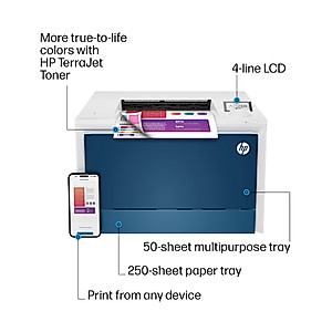 HP Color LaserJet Pro 4201dn Printer, Print, Fast speeds, Easy setup, Mobile printing, Advanced security, Best-for-small teams,white