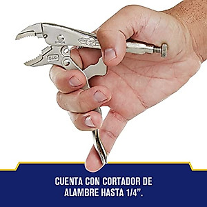 IRWIN VISE-GRIP Locking Pliers with Wire Cutter, 5-Inch, Curved Jaw (902L3)